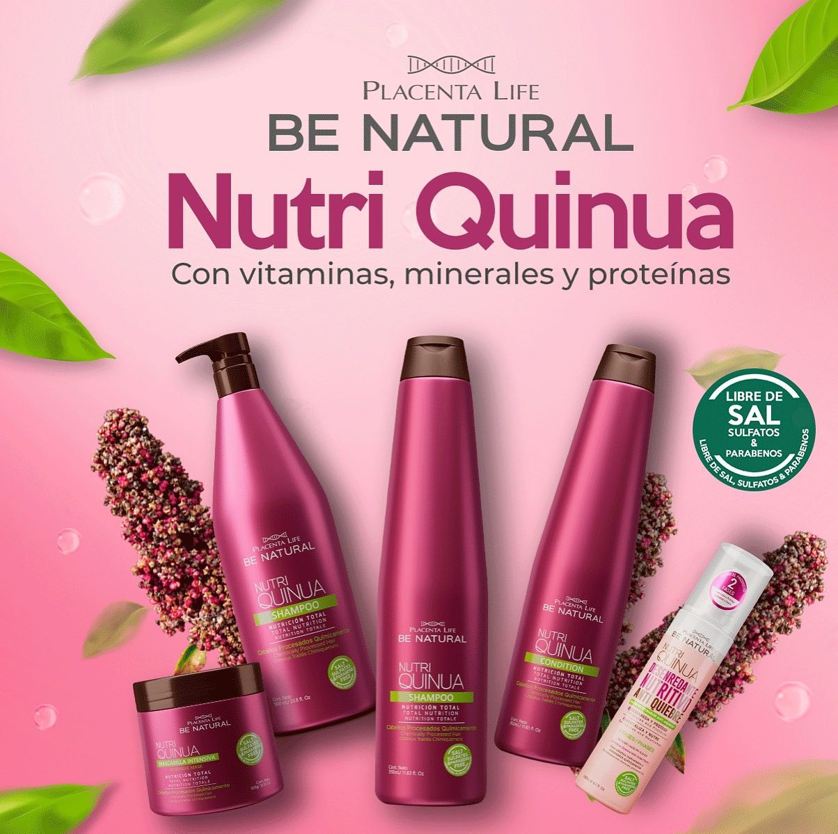 PLACENTA LIFE Be Natural Nutri Quinua szampon regenerujący zniszczone ...
